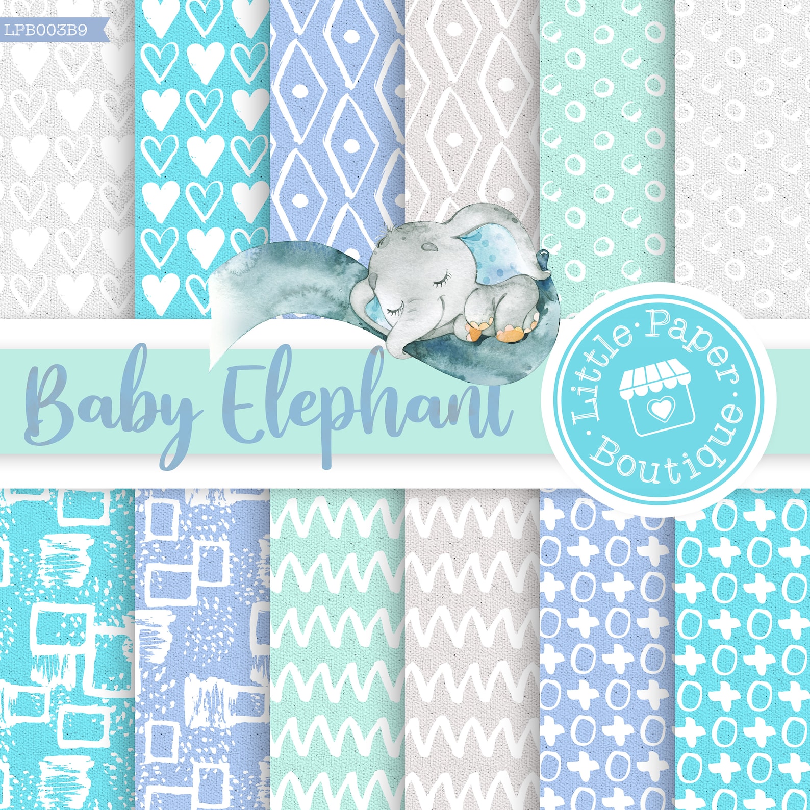 Elephant Digital Paper Baby Elephant Digital Paper Baby - Etsy