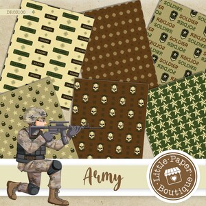 US Army Digital Paper, Army Theme Scrapbook, Military Scrapbook ...