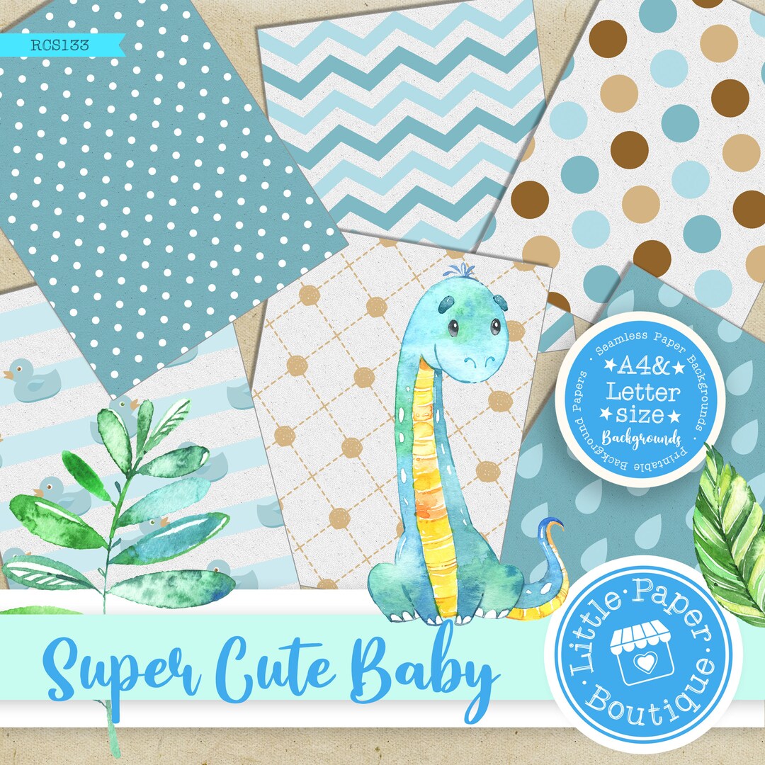 SEAMLESS Baby Blue Digital Paper, Blue, Grey, Baby Boy, Digital Paper ...