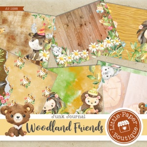 Forest Friends Woodlands Animals Digital Junk Journal Elements Clipart ...