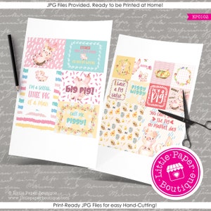 Pig Piglet Farmland Digital Paper and Clip Art, Farm Animal Digital ...