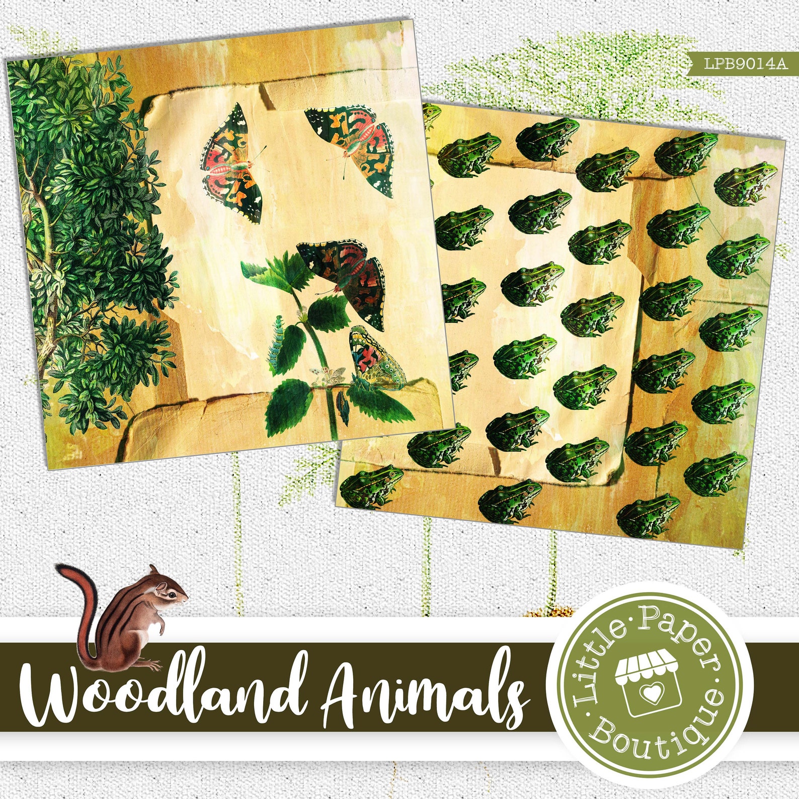 Woodland Animal Digital Paper Printable Forest Papers - Etsy
