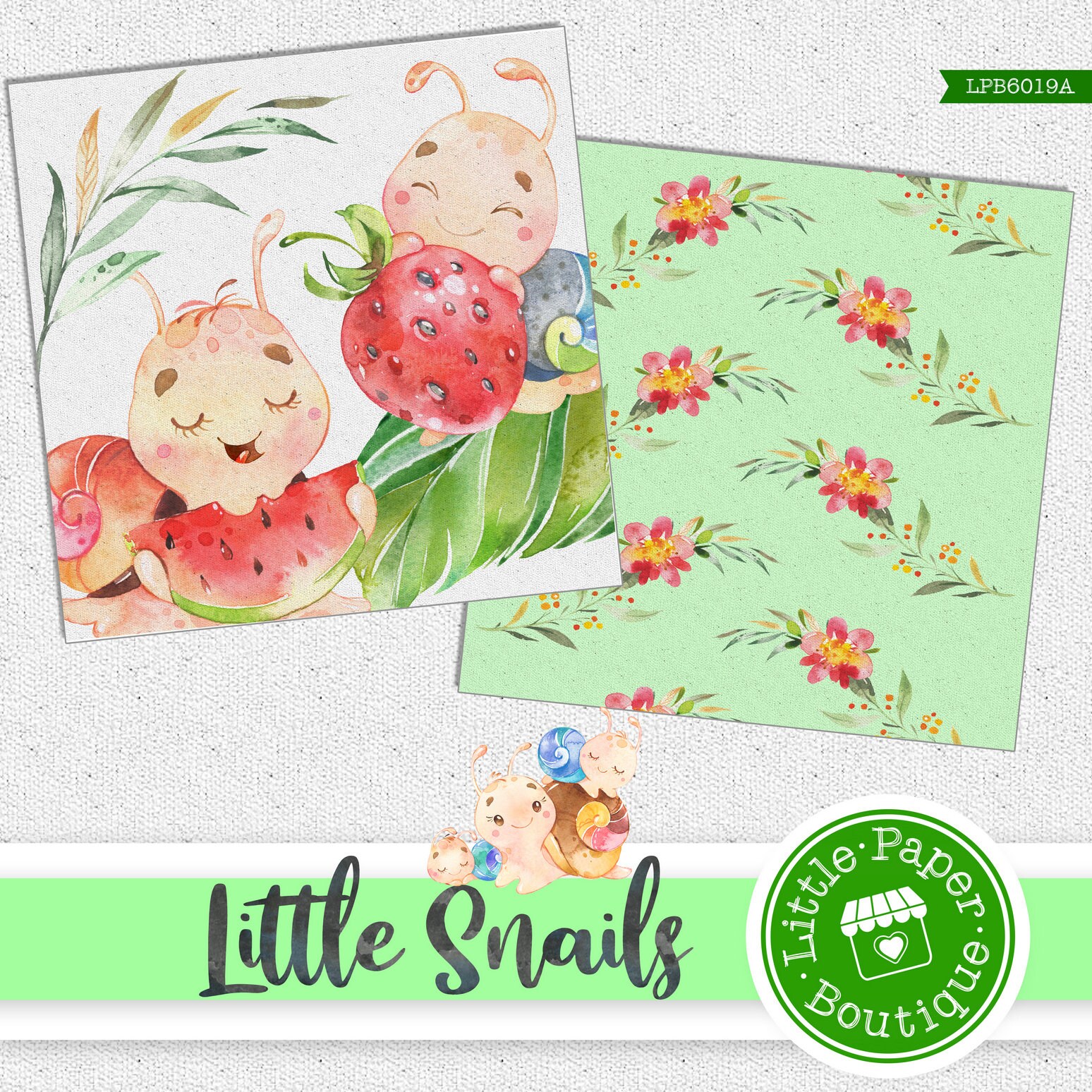 Watercolor Snail Digital Paper Pack Scrapbook Paper Seamless | Etsy