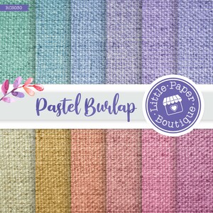 Pastel Burlap Digital Paper, Fabric, Soft Colors Linen Patterns Pastel ...