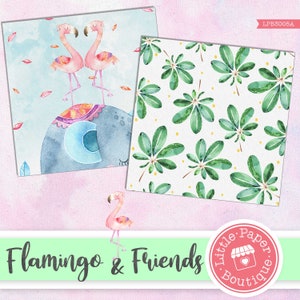 Flamingo Digital Paper, Flamingos Papers, Tropical Digital Papers ...