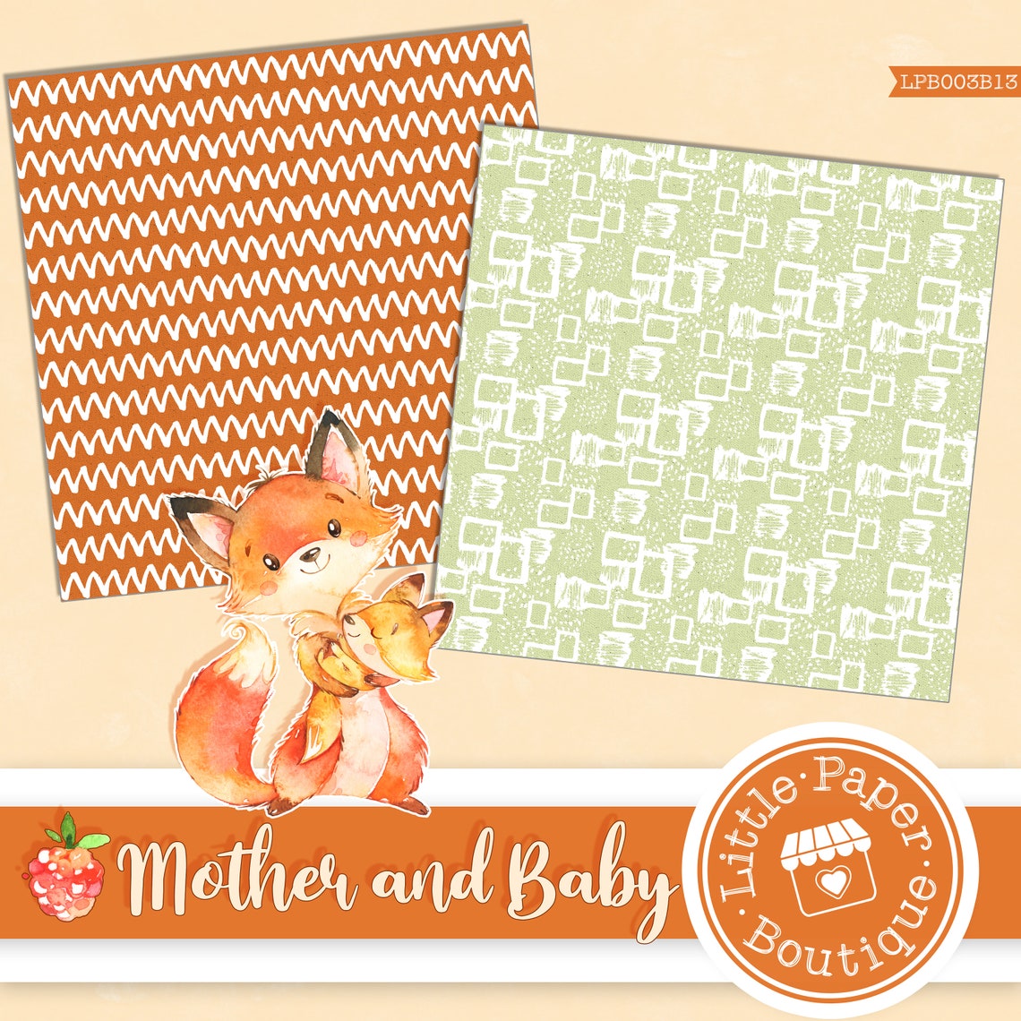 Fox Print Scrapbook Paper Fox Paper Fox Pattern Arctic | Etsy