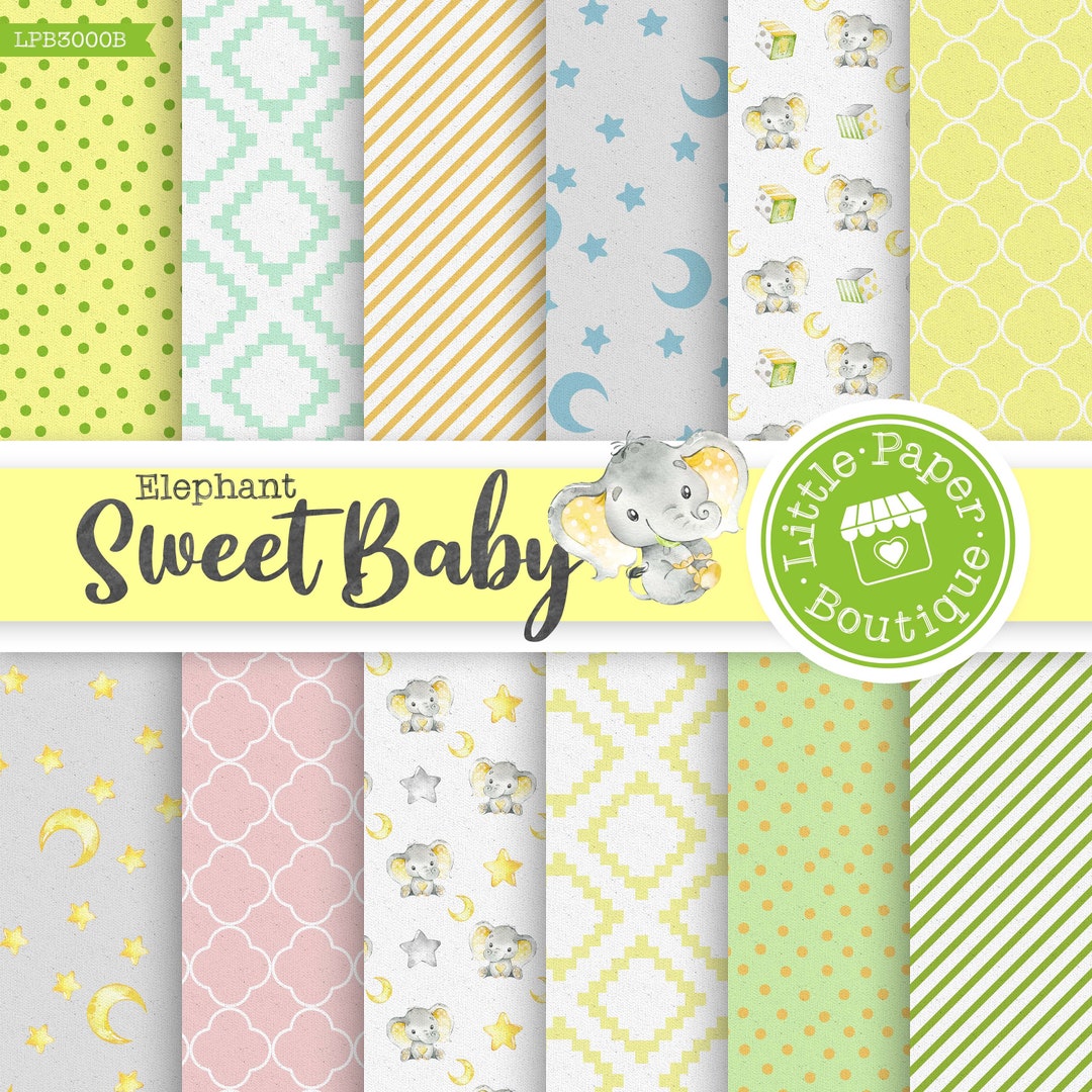 Baby Blue Digital Paper, Blue, Grey, Baby Boy, Digital Paper, Scrapbook ...