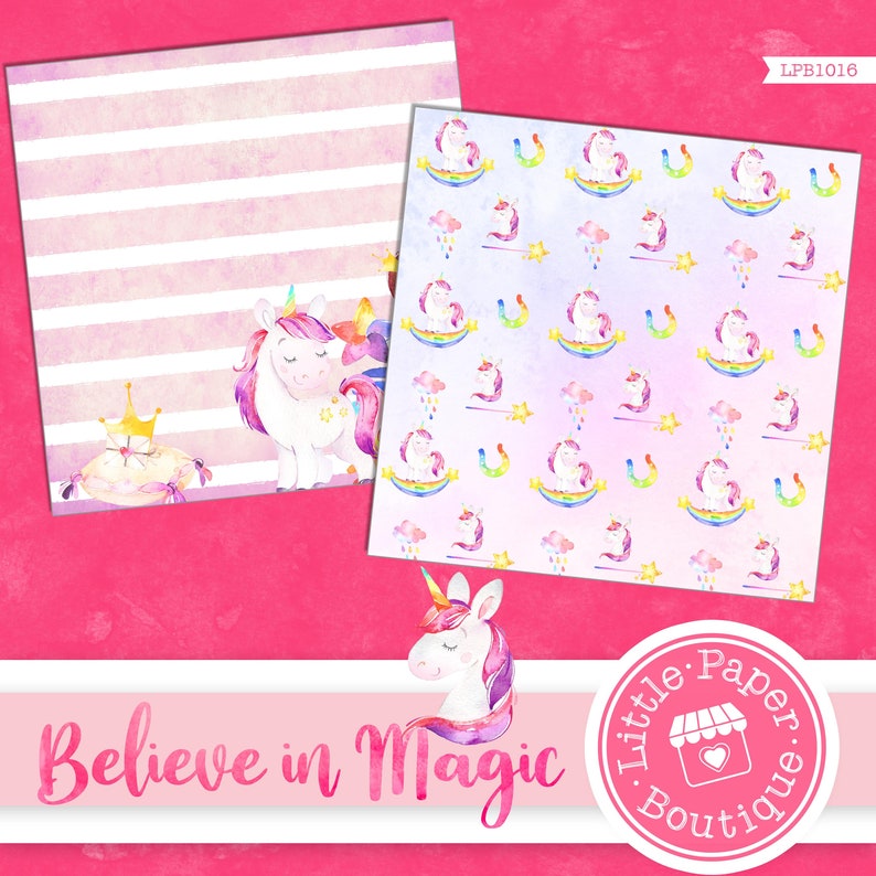 Unicorn Paper Wizard School Magic Digital Paper Pack Potter | Etsy