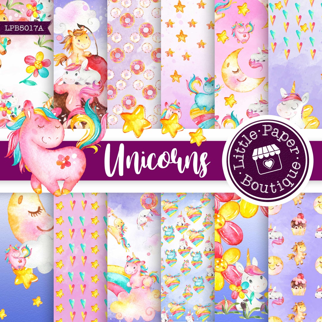 Unicorn Paper, Wizard School Magic Digital Paper Pack, Potter House ...