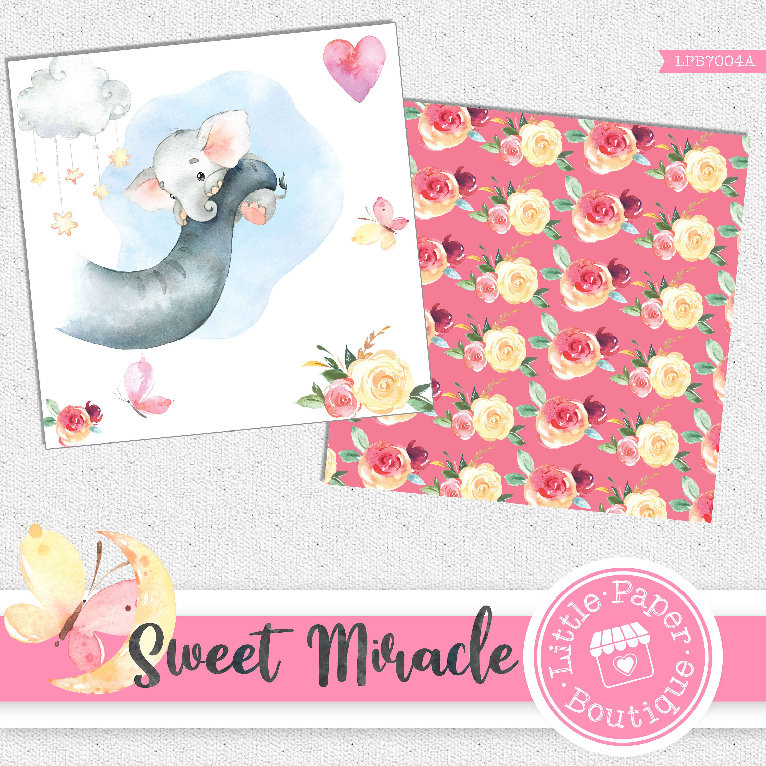 Watercolor Baby Elephant Digital Paper Pack Rainbows Baby - Etsy