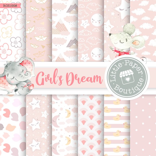 Girl Digital Paper - Etsy