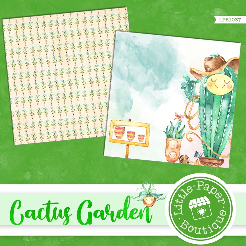 Cactus Digital Paper Cactuses Texture Succulents Pattern - Etsy