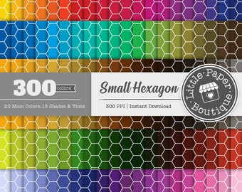 100 Honeycomb Digital Papers, Commercial Use Instant Download Rainbow ...