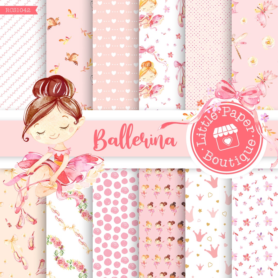 SEAMLESS Ballerina Digital Paper Digital Download Designs Scrapbook ...