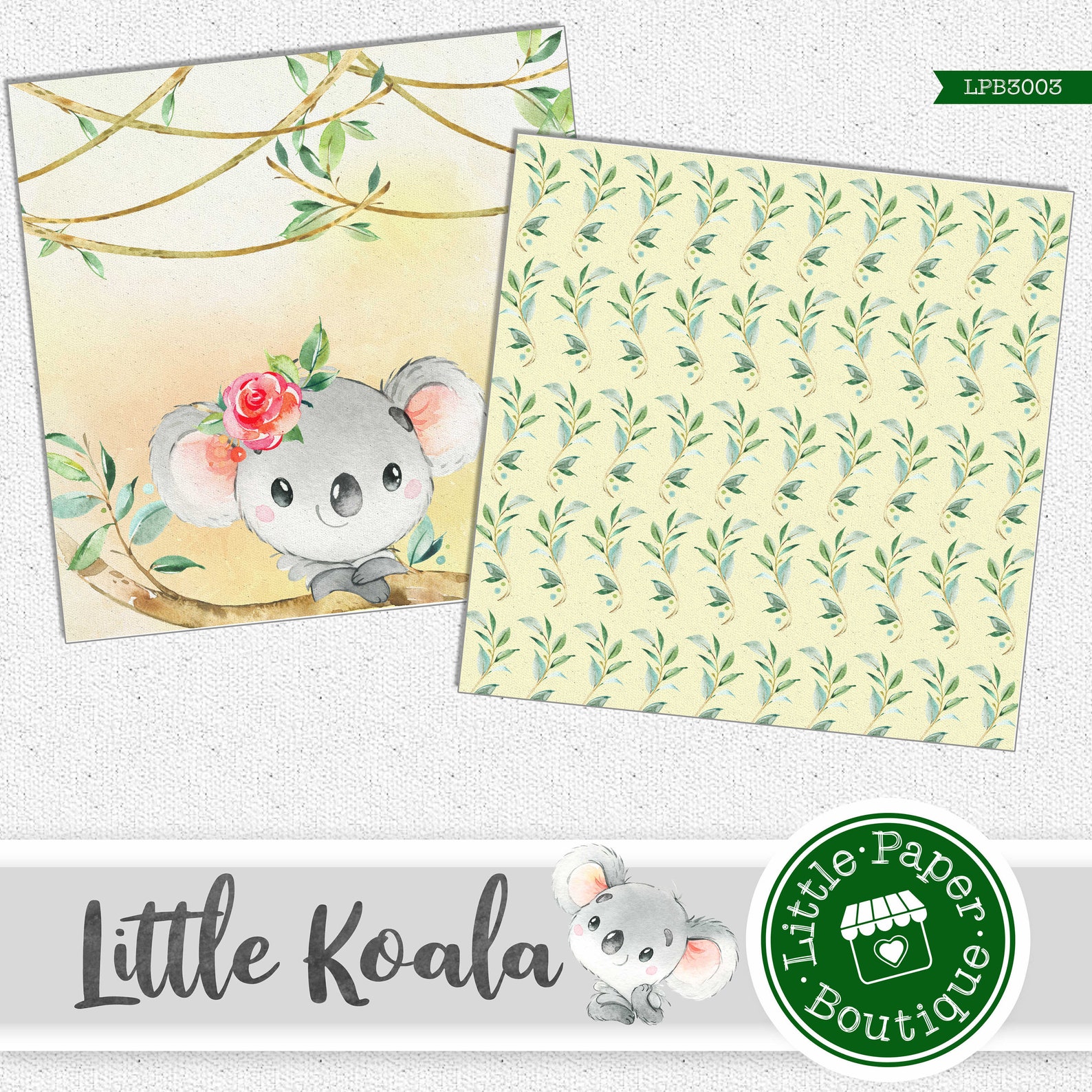 Koala Digital Paper Koala Patterns Design Your Own Birthday | Etsy