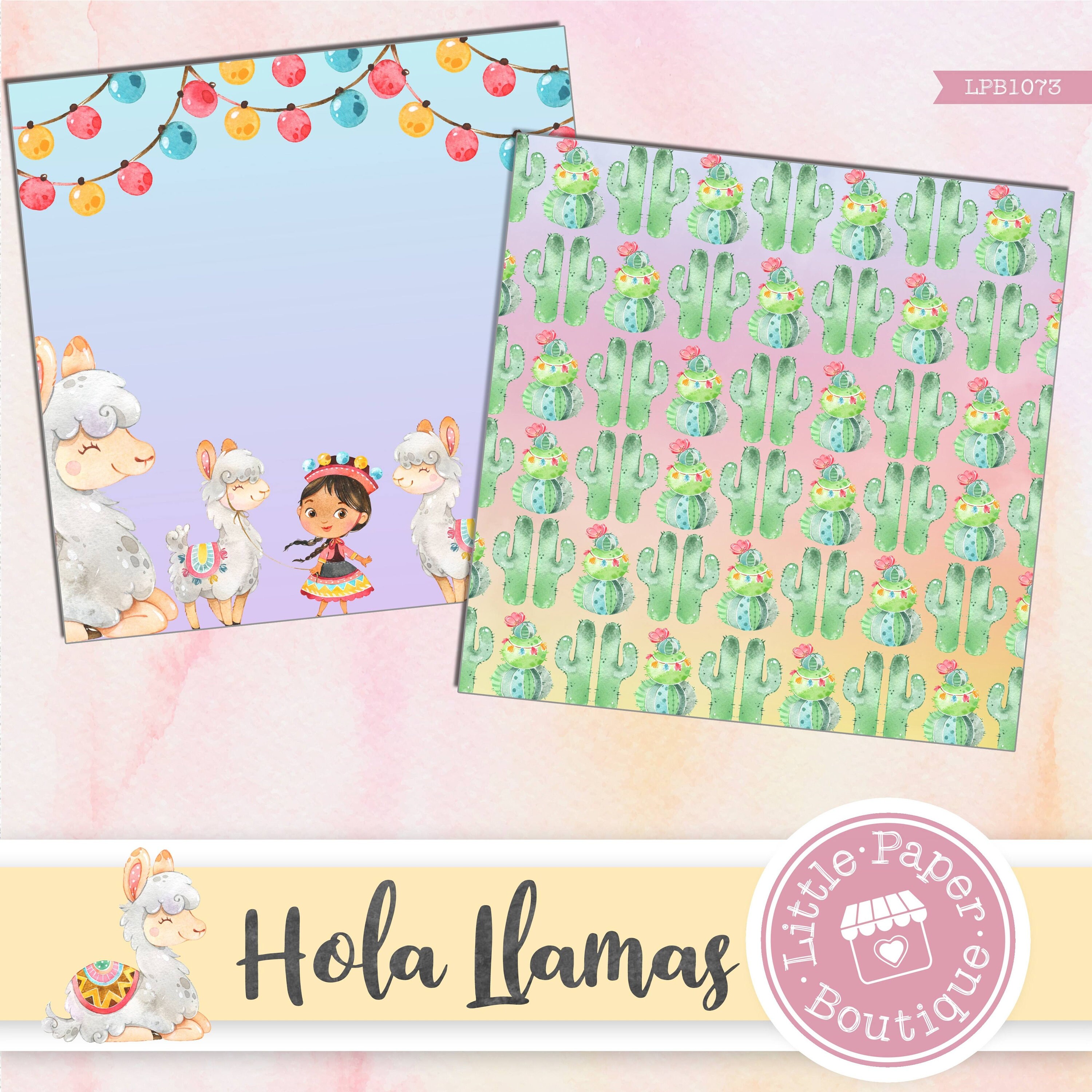 Llama Clipart Llama Digital Paper Llama Scrapbook Papers - Etsy