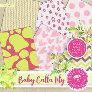 SEAMLESS A4 Letter Baby Girl Digital Paper, Baby Presents, Baby Shower ...