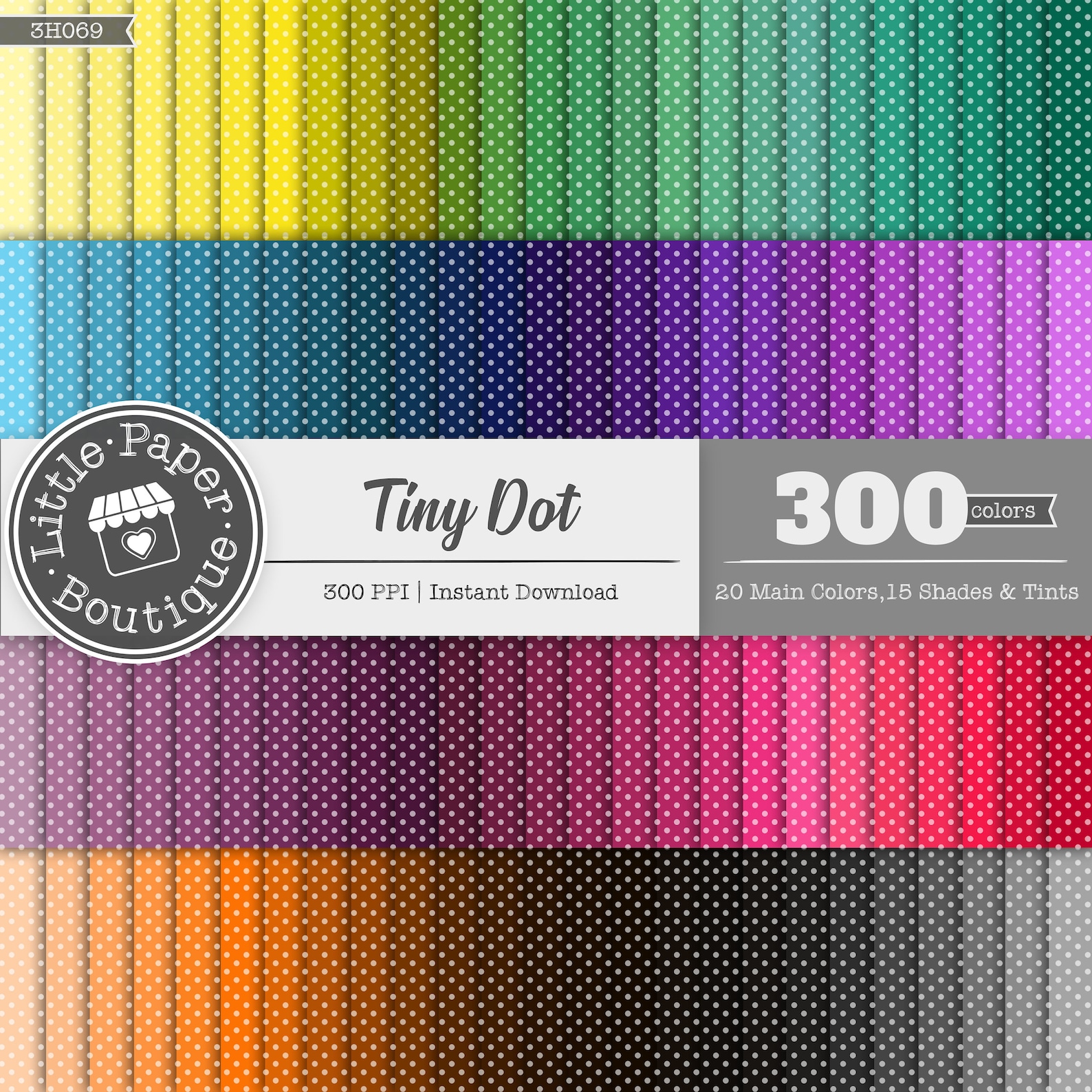 300 Tiny Polka Dot Digital Paper Digital Rainbow Polka Dot Paper Polka ...