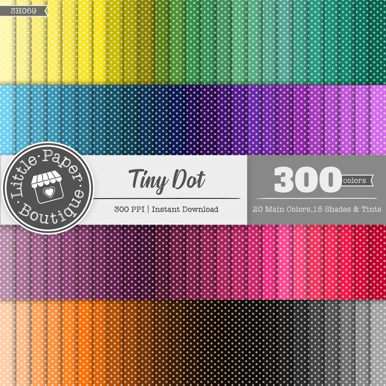 300 Tiny Polka Dot Digital Paper Digital Rainbow Polka Dot Paper Polka ...
