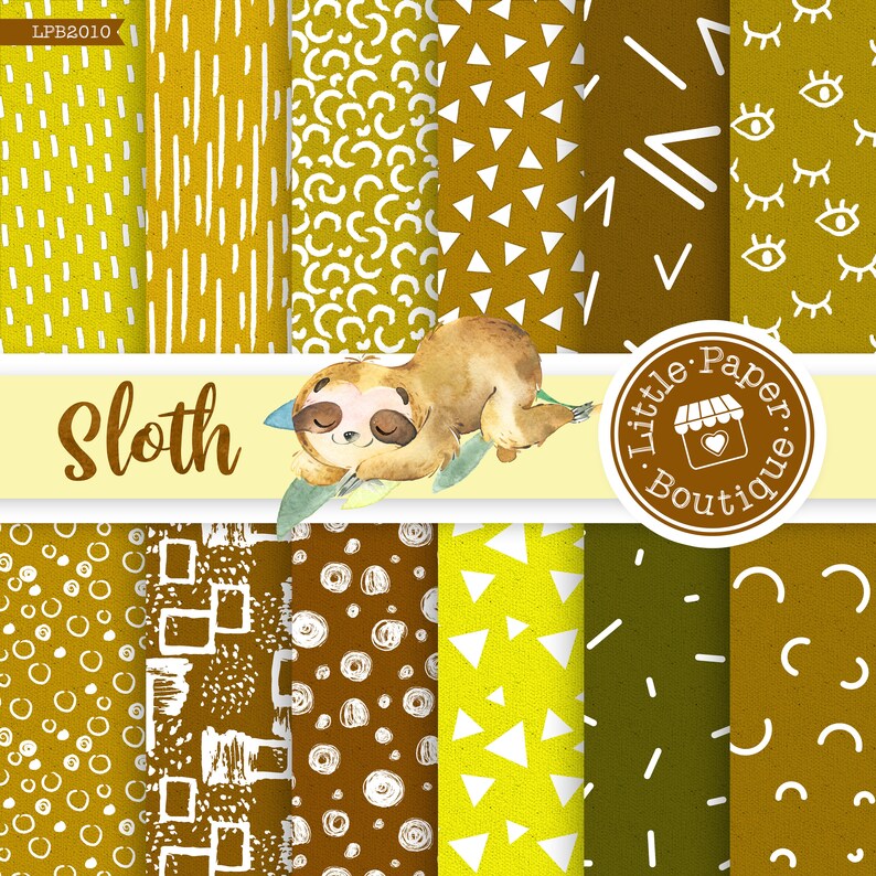 Sloths Digital Papers Cute Sloths Sloths Pattern Summer - Etsy