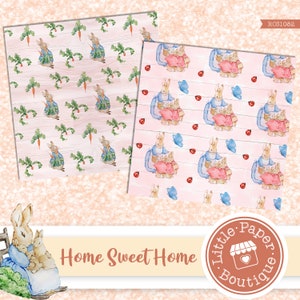 SEAMLESS Peter Rabbit by Beatrix Potter Digital Backgrounds A4 & Letter ...