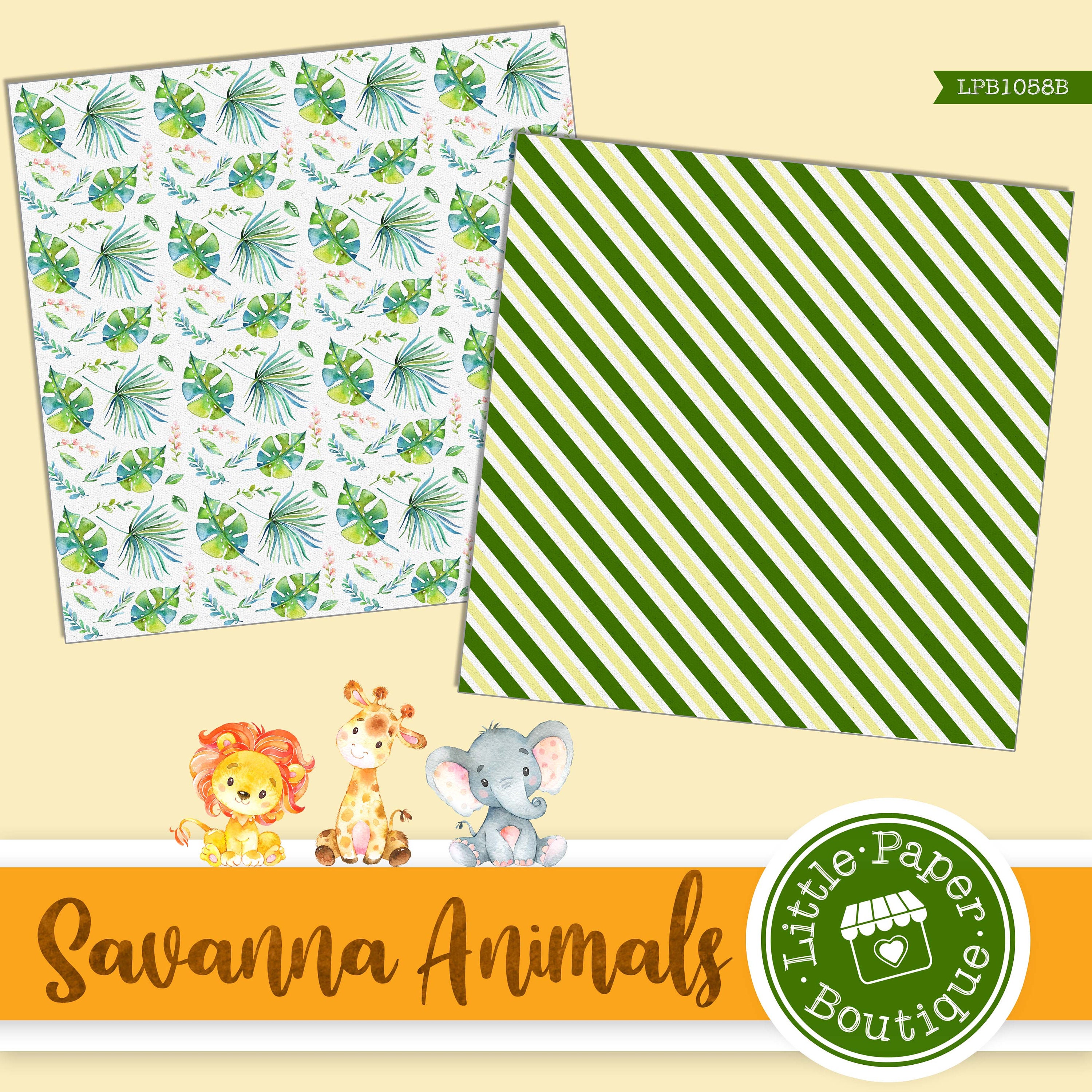 Safari Digital Papers Pack Printable Sheets Scrapbooking - Etsy