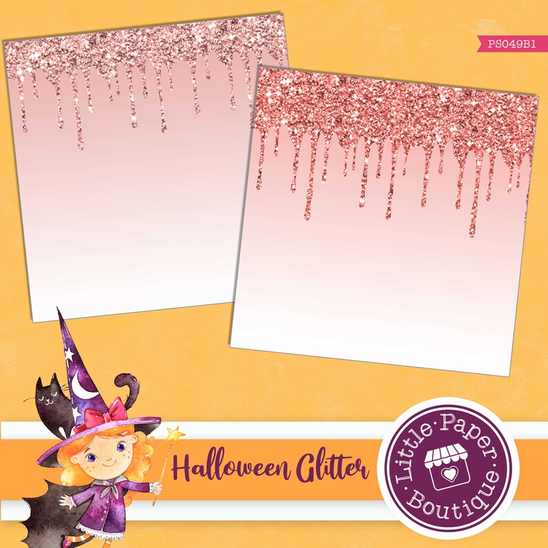 Halloween Dripping Glitter Digital Paper Glitter Backgrounds - Etsy