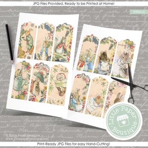 Peter Rabbit by Beatrix Potter Digital Gift Tags Printable, Vintage ...