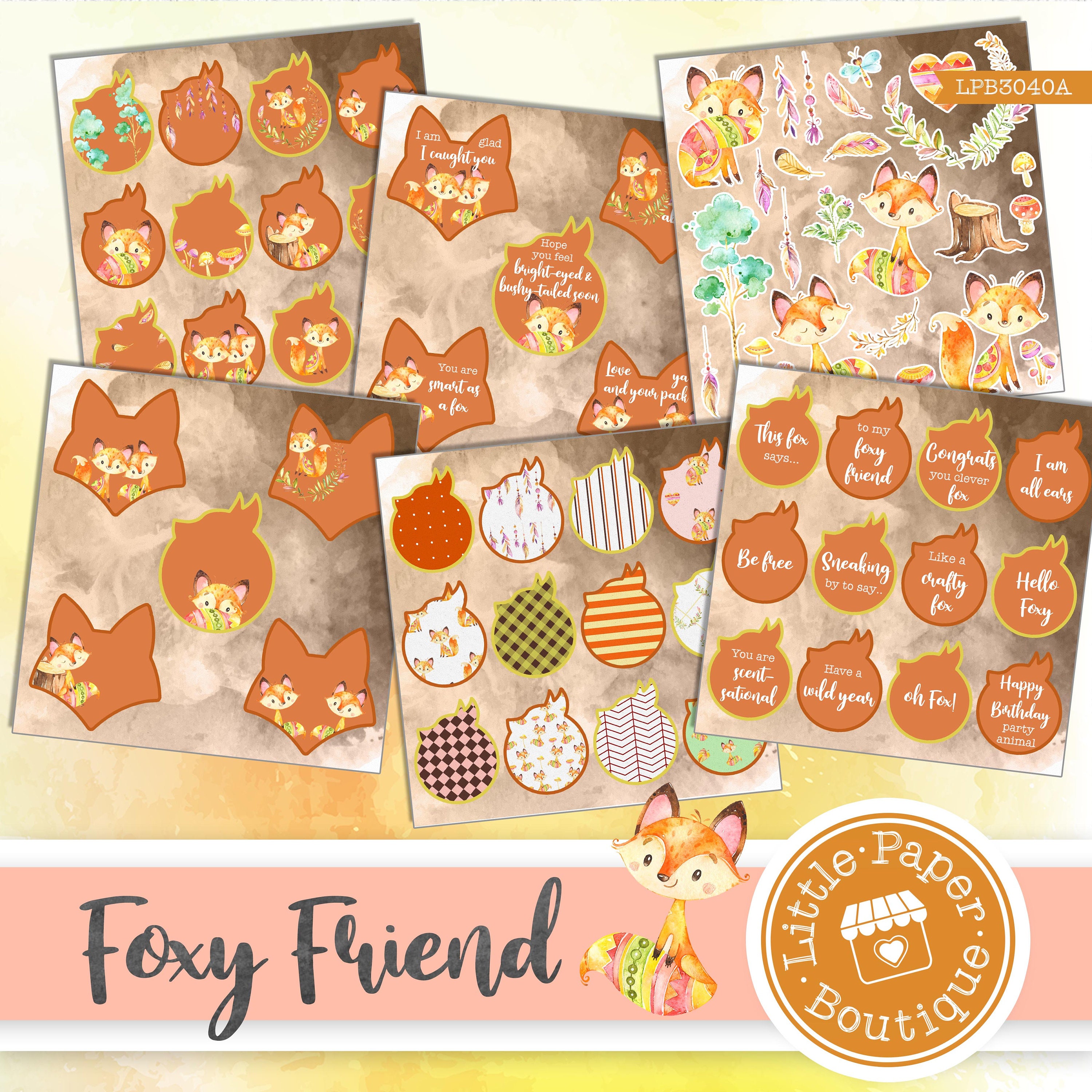 Fox Scrapbook Paper