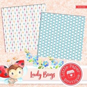 SEAMLESS Ladybugs Digital Paper Red and Green Ladybugs Digital Paper ...