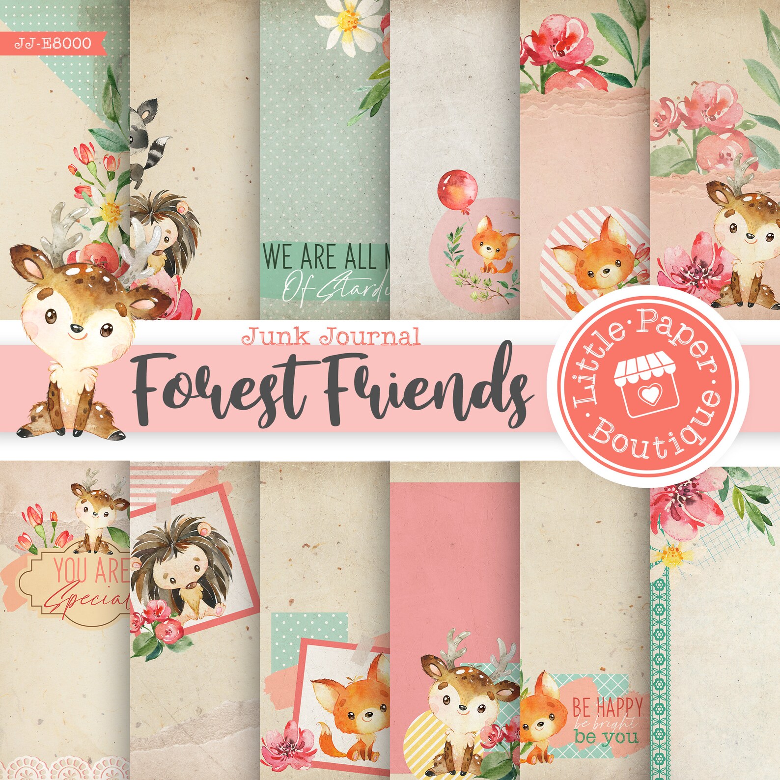 Forest Friends Woodlands Animals Digital Junk Journal Clipart - Etsy