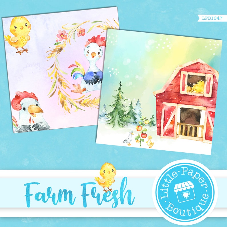 Farm Digital Paper Farm Animal Digital Paper Animal Digital | Etsy