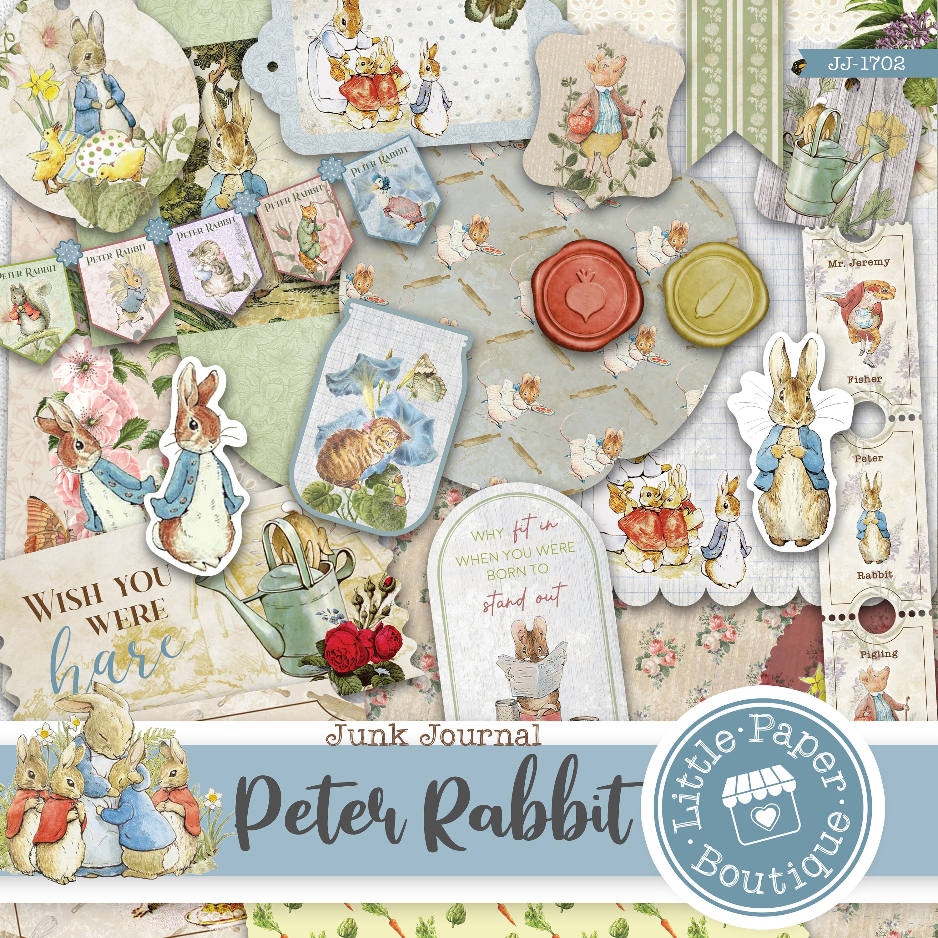 Peter Rabbit by Beatrix Potter Digital Junk Journal Kit FULL - Etsy
