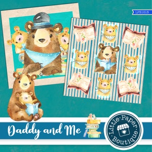 Teddy Bear Digital Paper, Teddy Bears, Digital Scrapbook Paper, Cute ...