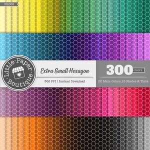 100 Colored Hexagon Digital Paper Rainbow Hexagon Digital Paper Queen ...