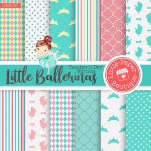 Ballet Digital Paper, Ballerina Pattern, Ballet Dancer, Digital Fabric ...