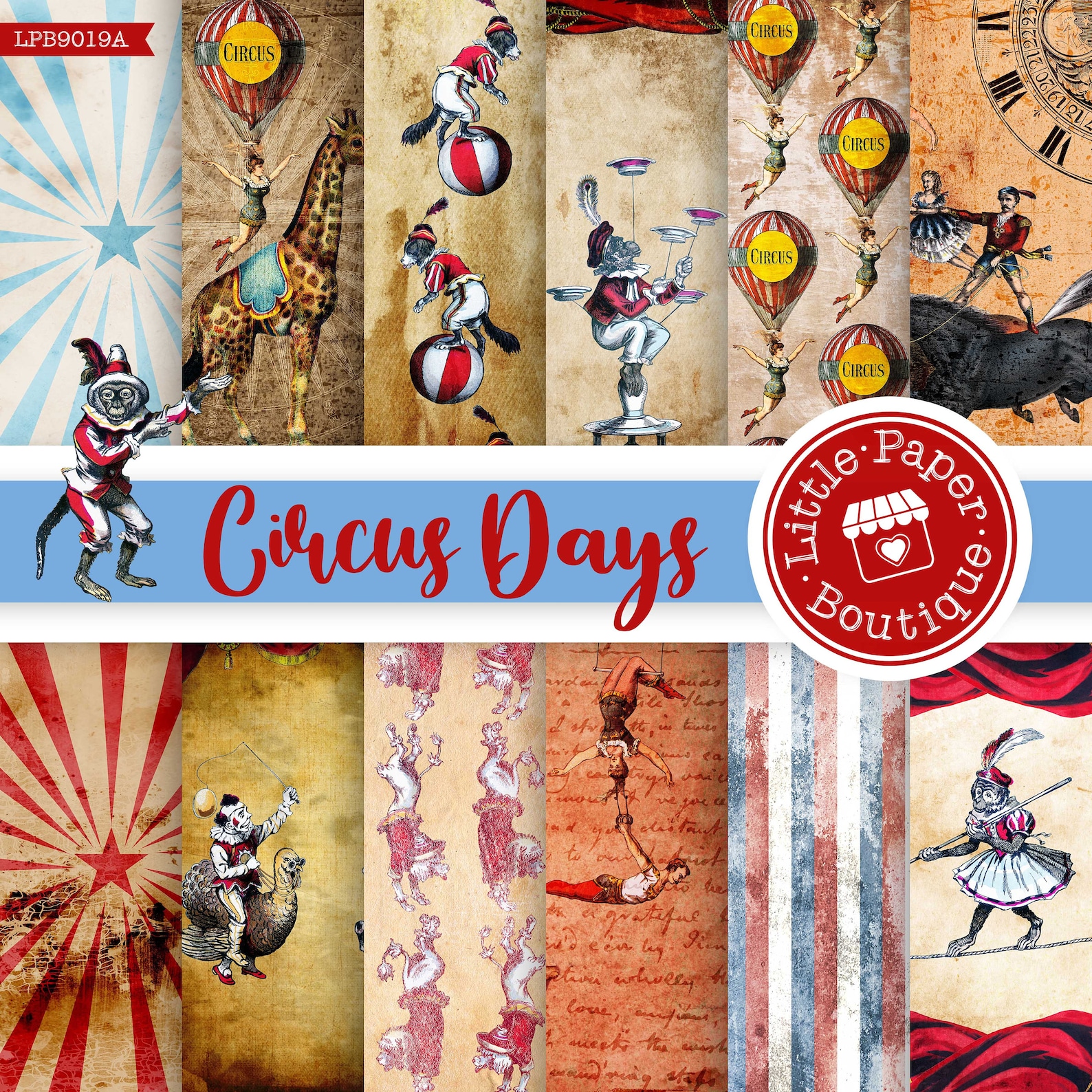 Vintage Circus Paper Pack Circus Digital Paper Circus - Etsy
