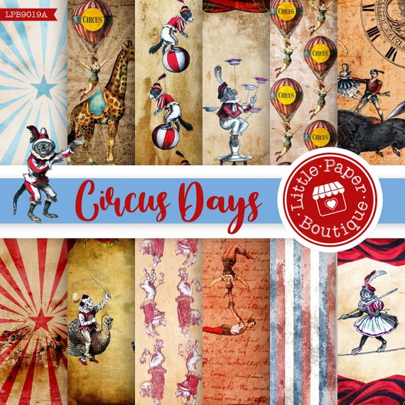 Vintage Circus Paper Pack Circus Digital Paper Circus - Etsy