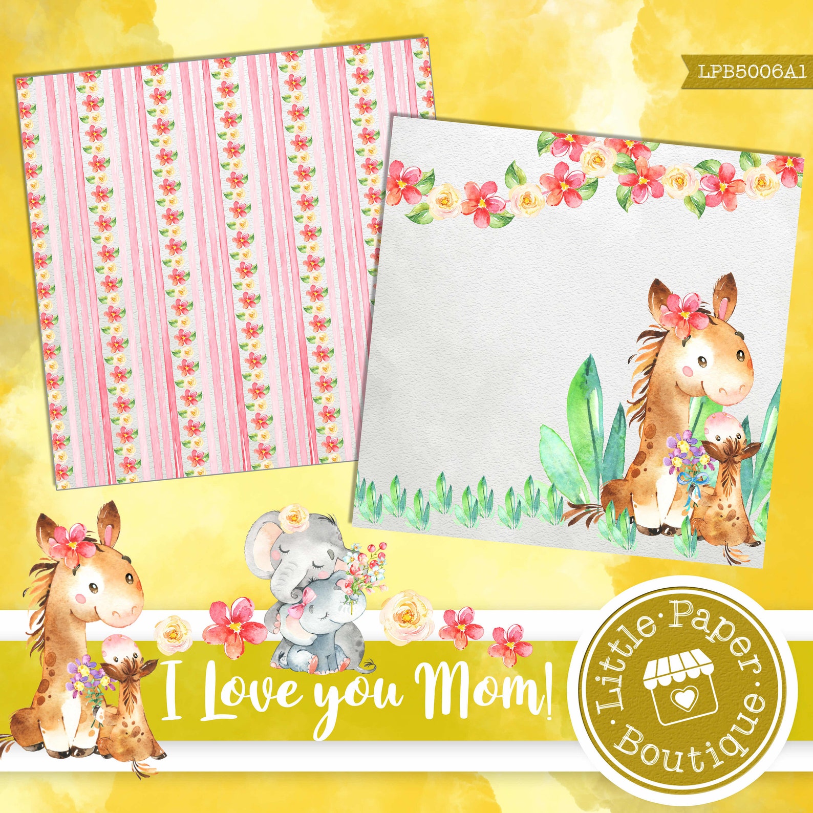 Mother's Day Digital Paper Mother's Day Floral - Etsy