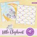 Purple Elephant Digital Paper Baby Elephant Digital Paper - Etsy