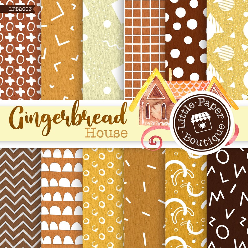 Gingerbread Digital Paper Christmas Patterns Winter Digital | Etsy