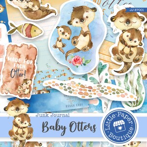Sea Otters Family Digital Junk Journal Kit (FULL KIT) With Scrapbook ...