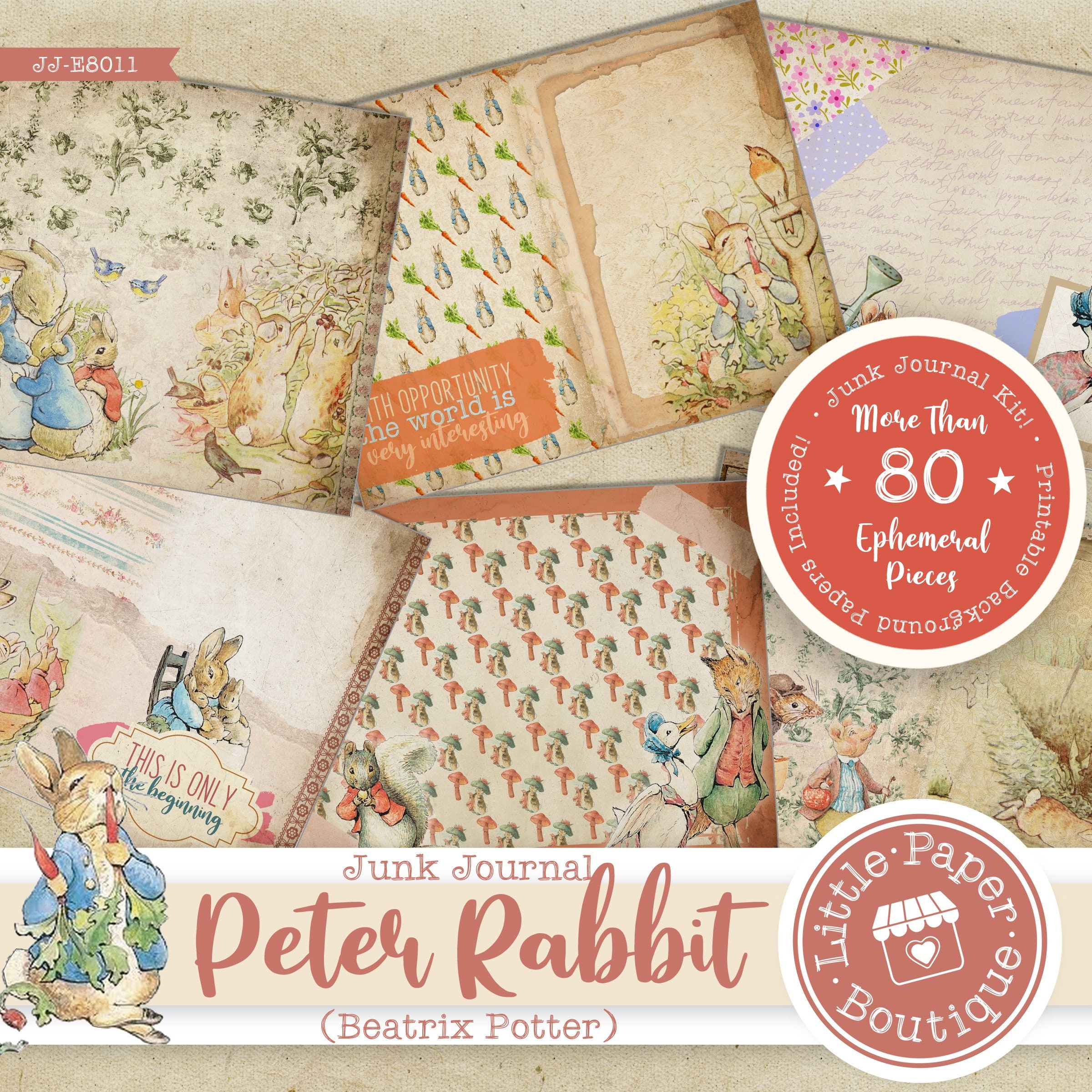 Peter Rabbit by Beatrix Potter Digital Junk Journal Kit FULL - Etsy