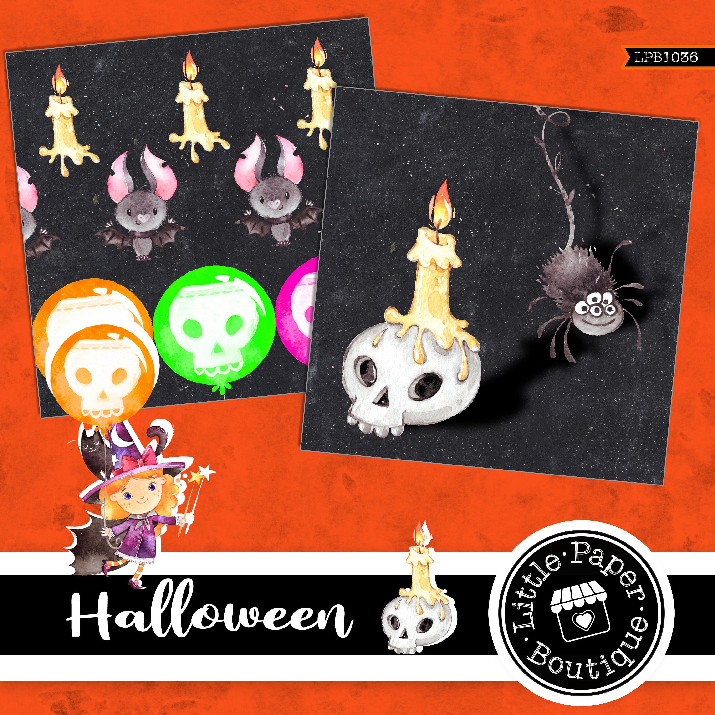Halloween Backgroundbat Digital Paperskull Digital - Etsy
