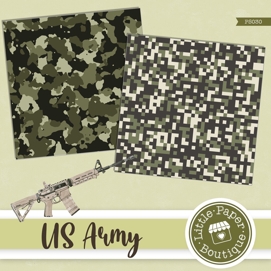US Army Digital Paper Army Theme Scrapbook Military - Etsy