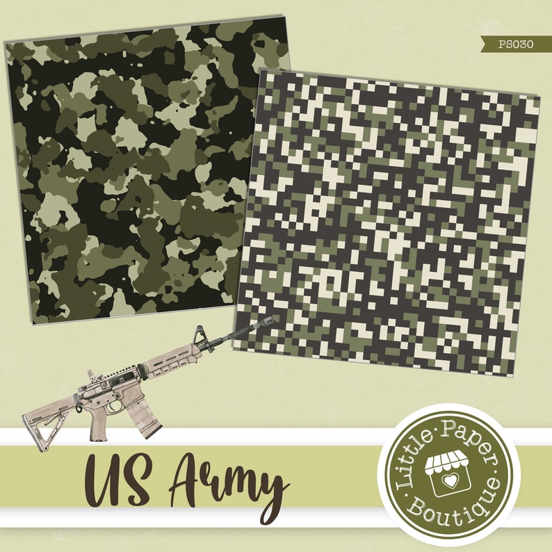 US Army Digital Paper Army Theme Scrapbook Military - Etsy