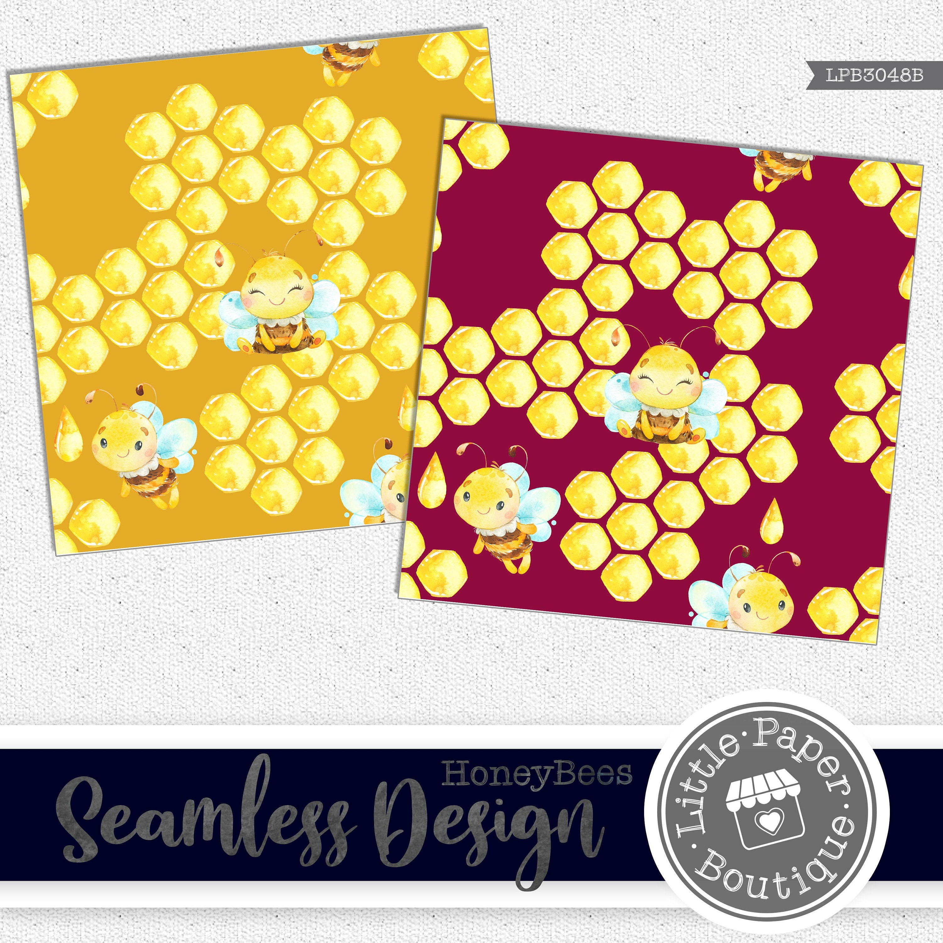 Bumble Bee Digital Papers Honeybee Digital Patterns Bee | Etsy