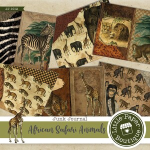 Savannah Africa Animals Safari Digital Junk Journal Kit (FULL KIT) With Scrapbook Printable ...