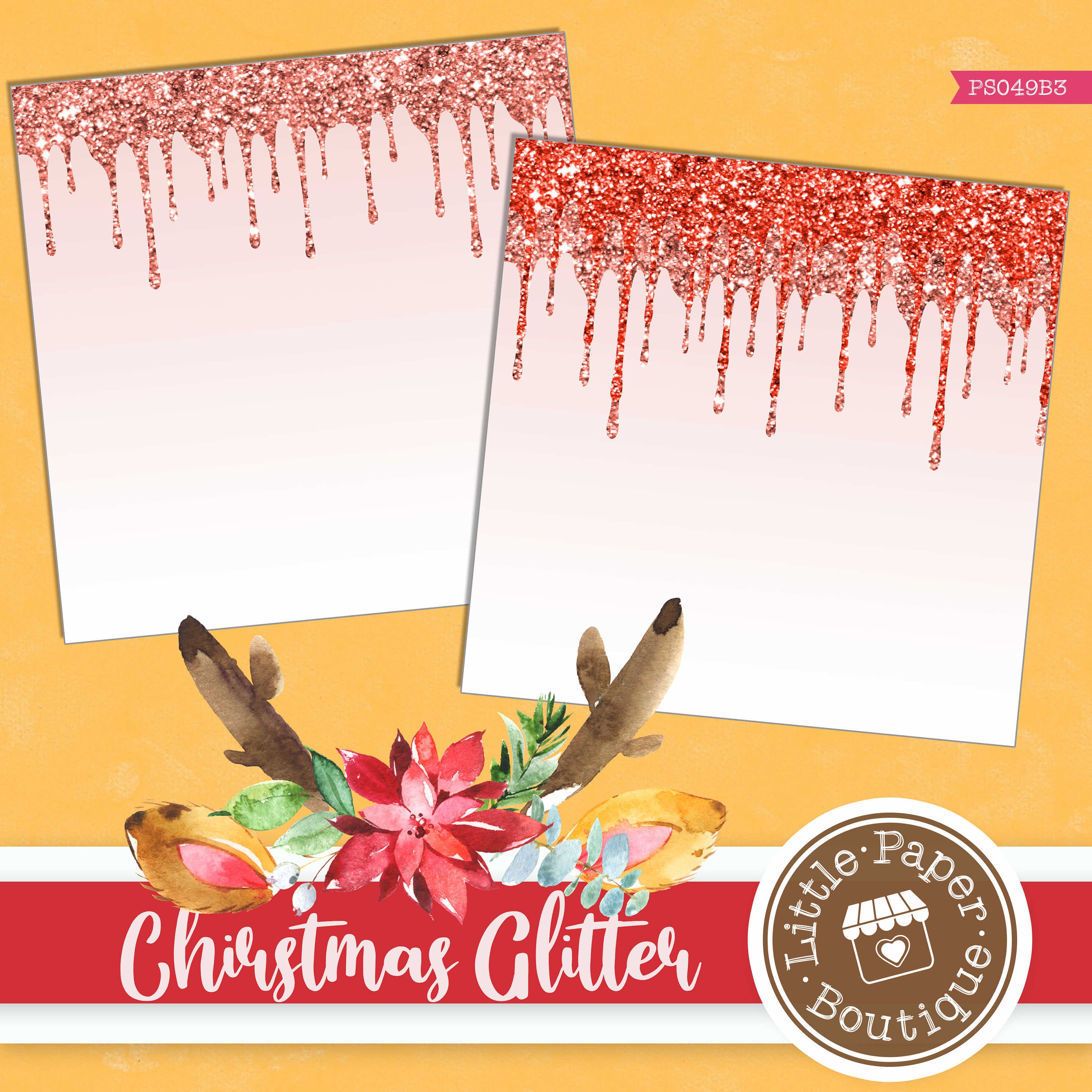 Christmas Dripping Glitter Digital Paper Glitter Backgrounds - Etsy