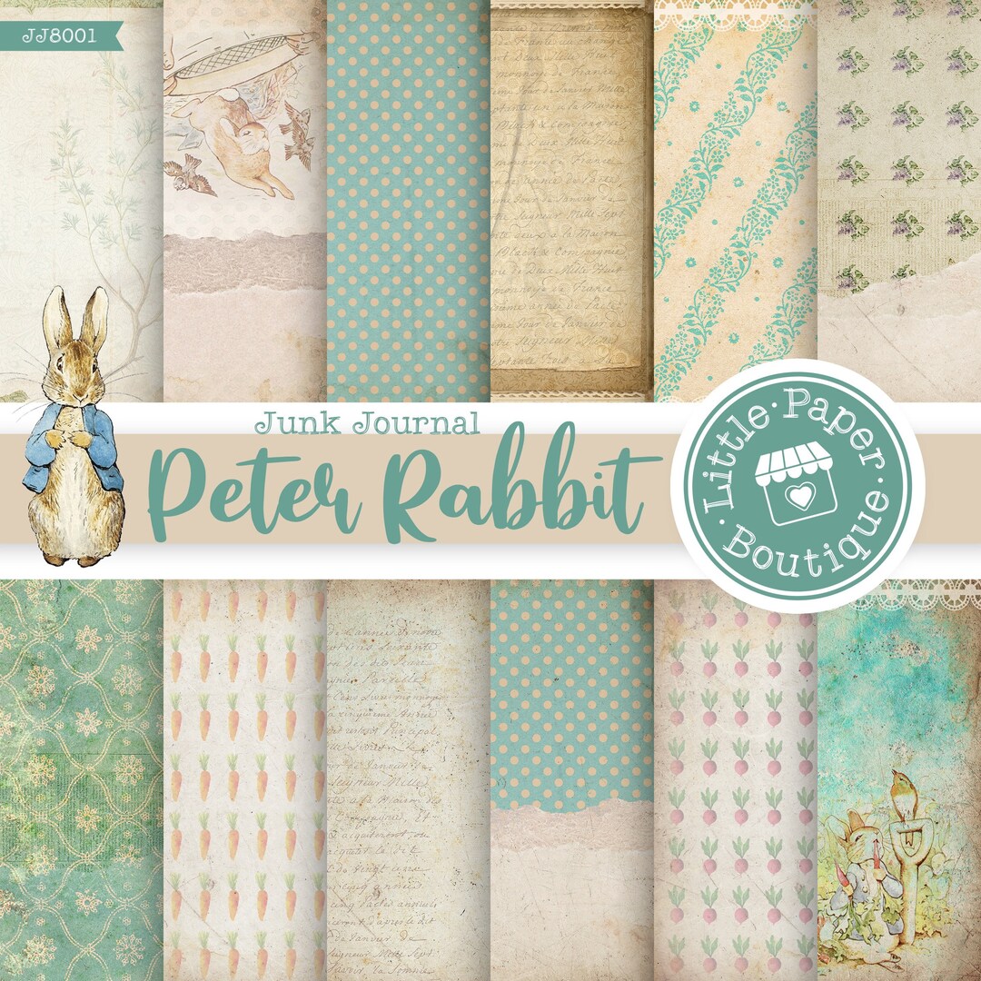 Peter Rabbit by Beatrix Potter Digital Junk Journal Background Papers ...